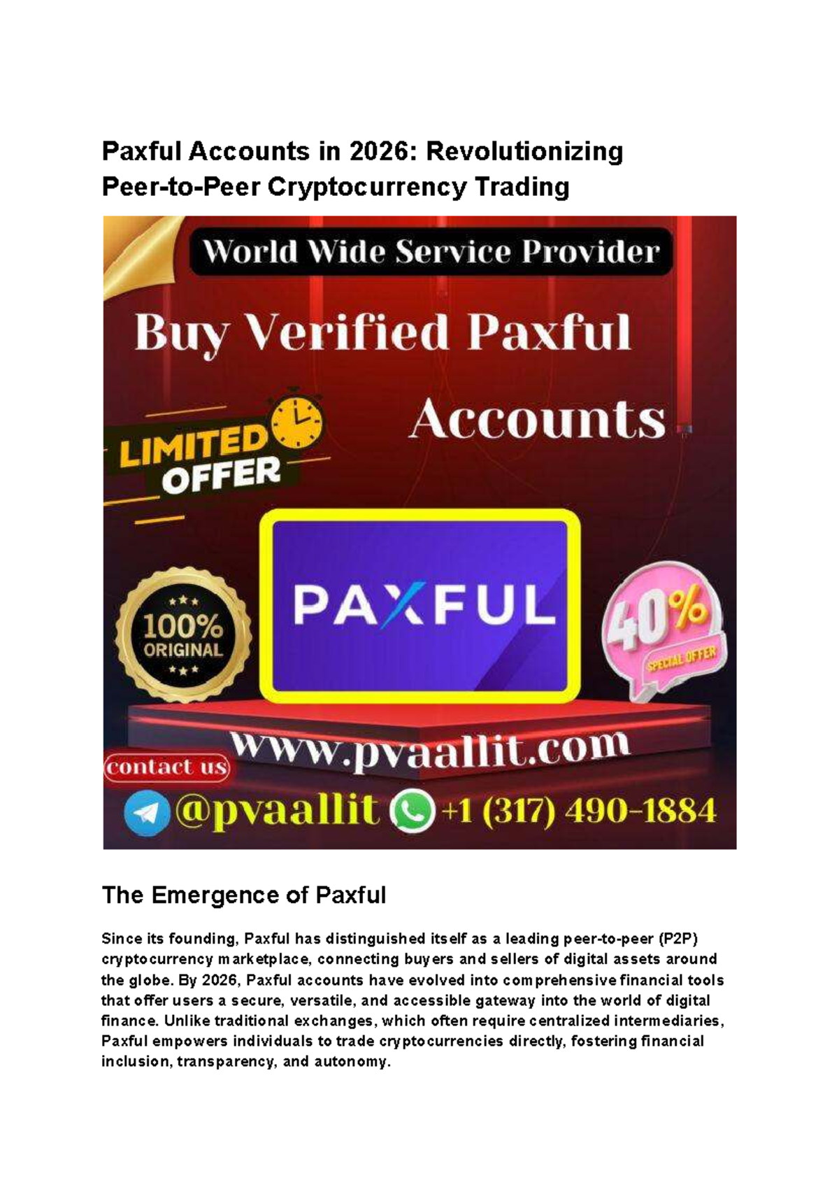 Paxful Accounts in 2026: Secure & Trusted Digital Finance Tools - Studocu