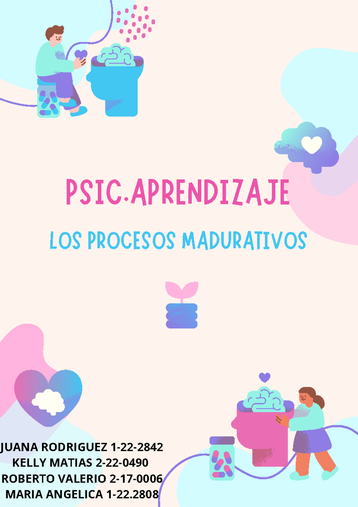 Documento A4 Portada de Proyecto Ilustrado Rosa y Azul - PSIC LOS ...