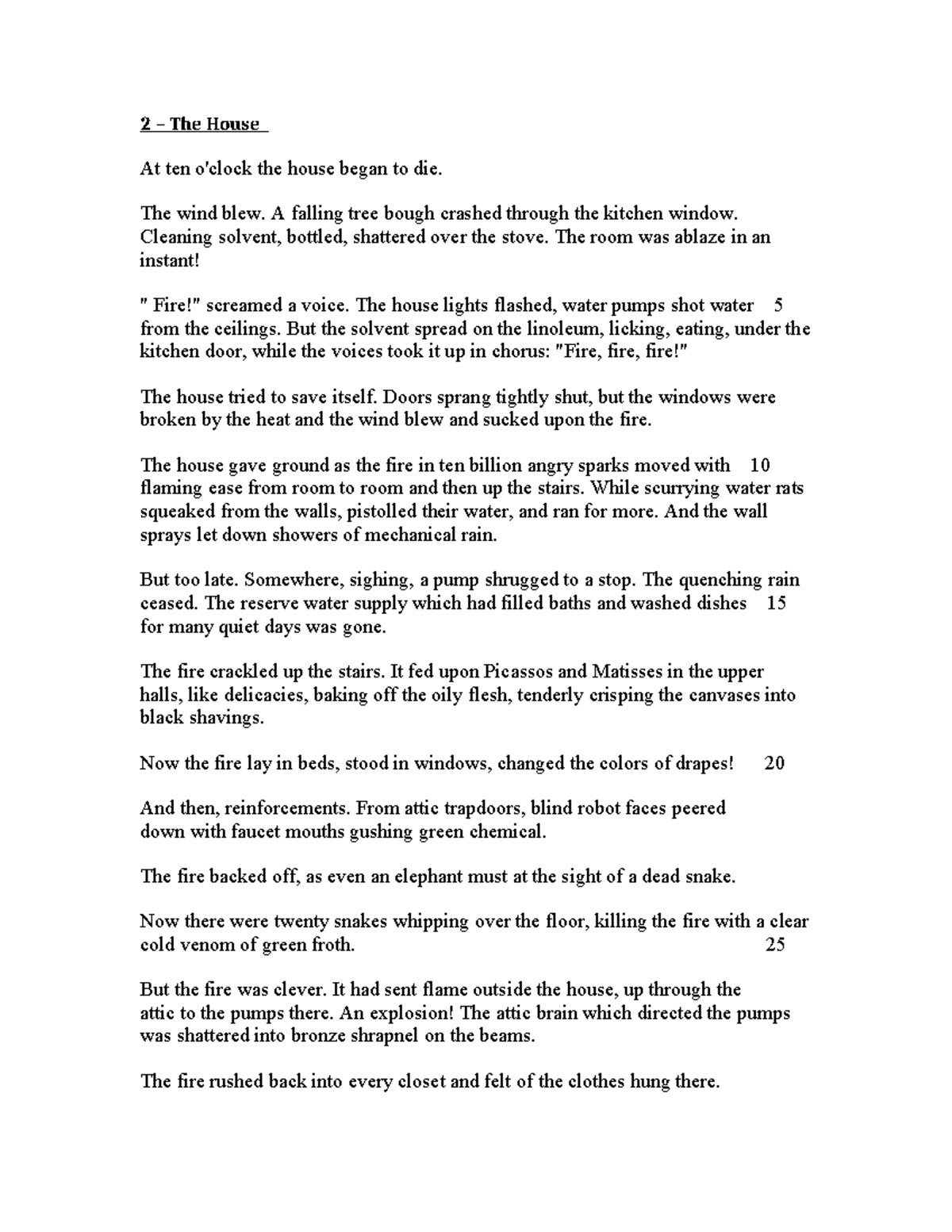 2 – The House: Short Story Analysis & Discussion Questions - Studocu