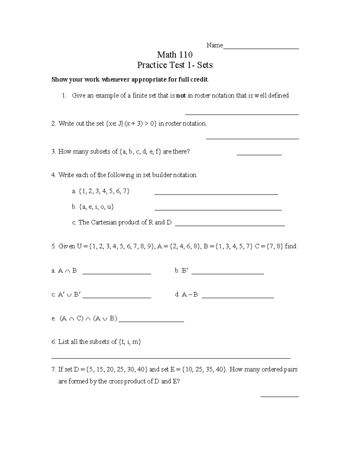 Practice Test 1-Sets 2 - eee - Name______________________ Math 110 ...