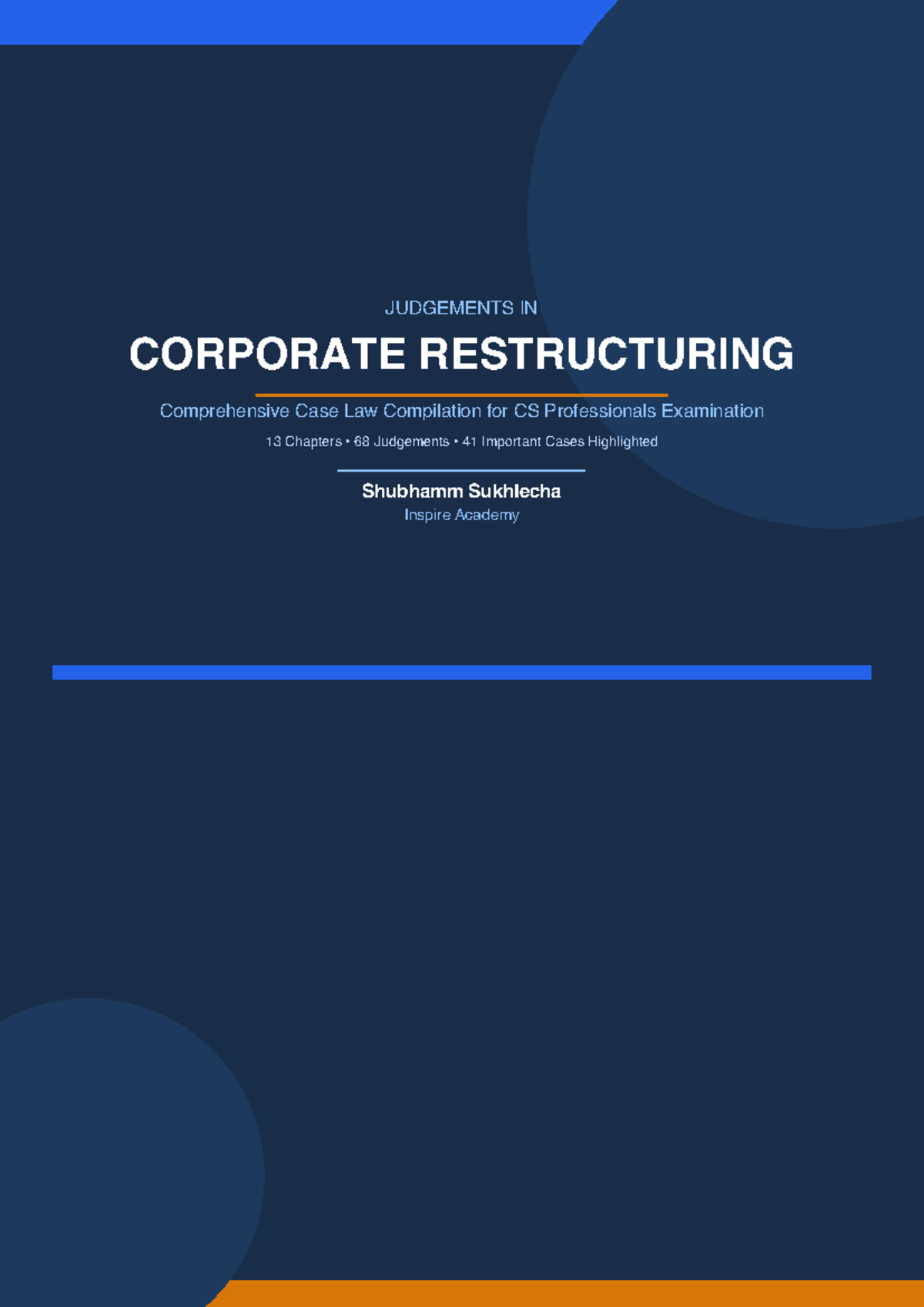 JUDGEMENTS IN CORPORATE RESTRUCTURING (CR) - Comprehensive Case Law ...