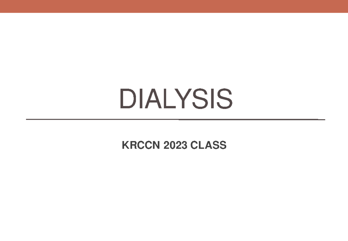 Principles OF Dialysis AND Renal Replacement Therapies 2023-2 (4 ...