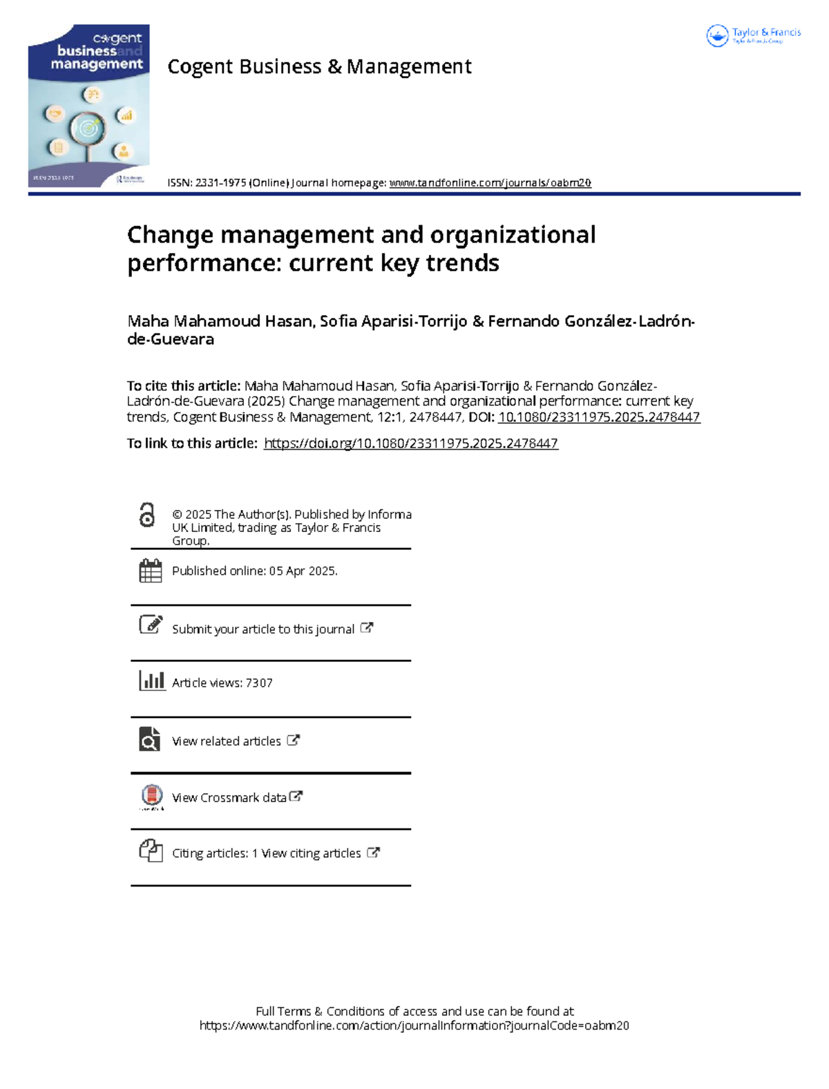 Change Management & Org Performance: Key Trends Analysis (BUS 2025 ...