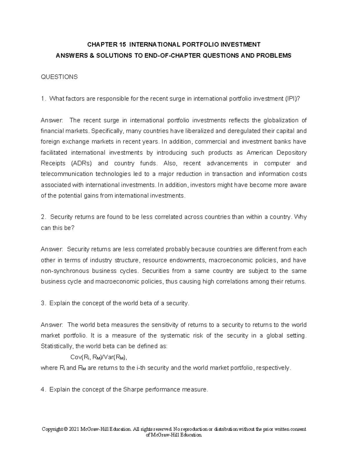 EUN 9e International Financial Management Ch 15 Portfolio Investment ...