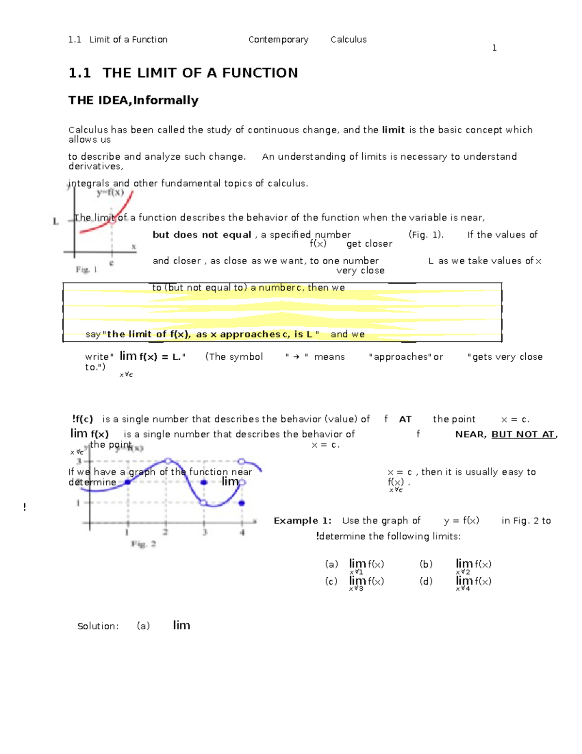 Week009-Course Module-The Limit Of AFunction - 1 Limit of a Function ...