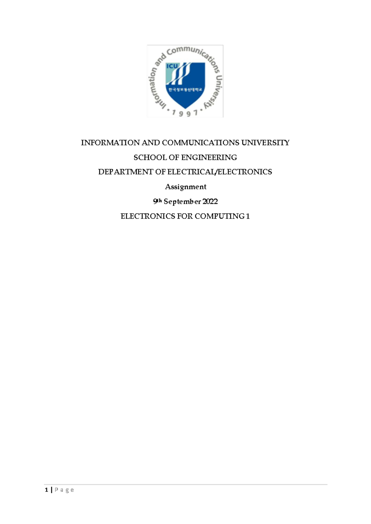 500.Electronics for Computing 1 Assignment J - Boolean Functions ...