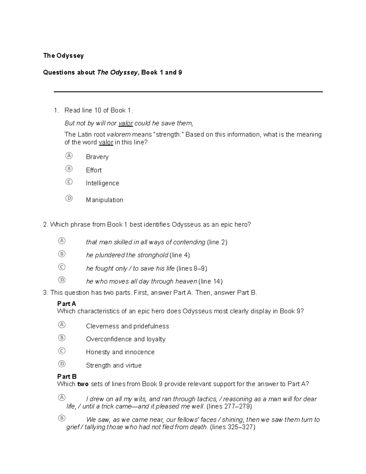 Midterm+Study+Guide+-+Google+Docs - The Odyssey Questions about The ...