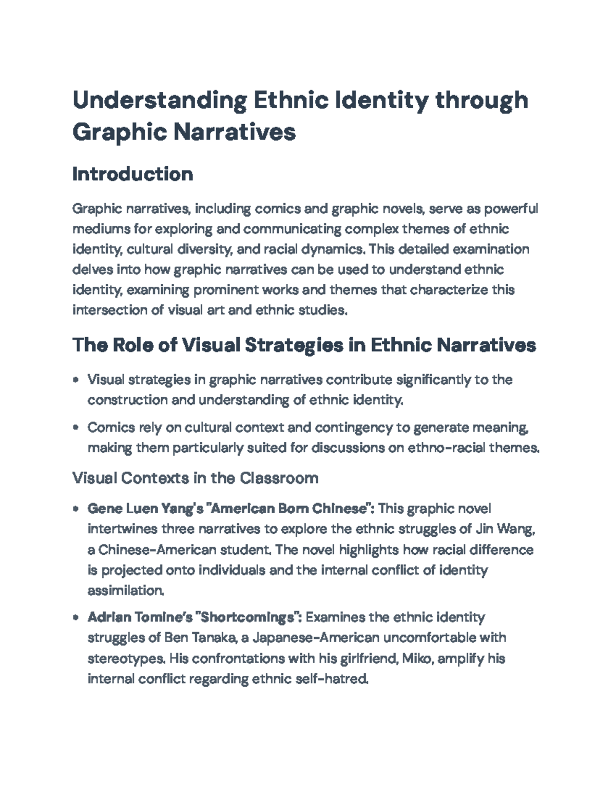 Ethnic Identity Insights via Graphic Narratives: A Study on Visuals ...