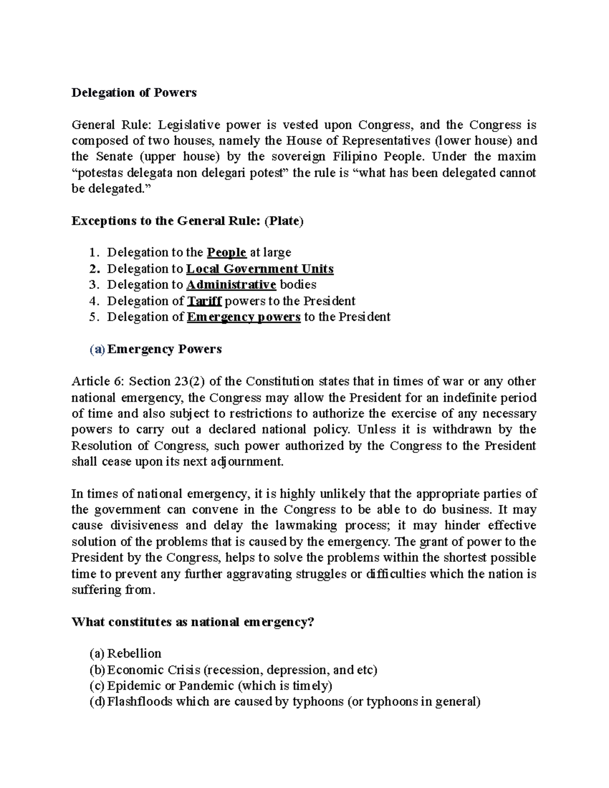 Module 6 - Understanding the Delegation of Powers in Government - Studocu