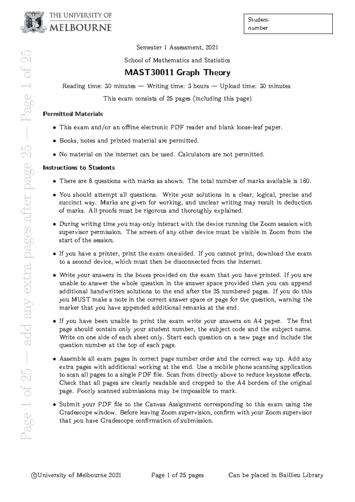 2021 MAST30011 - Graph Theory Final Exam Paper (Past Exam) - Studocu