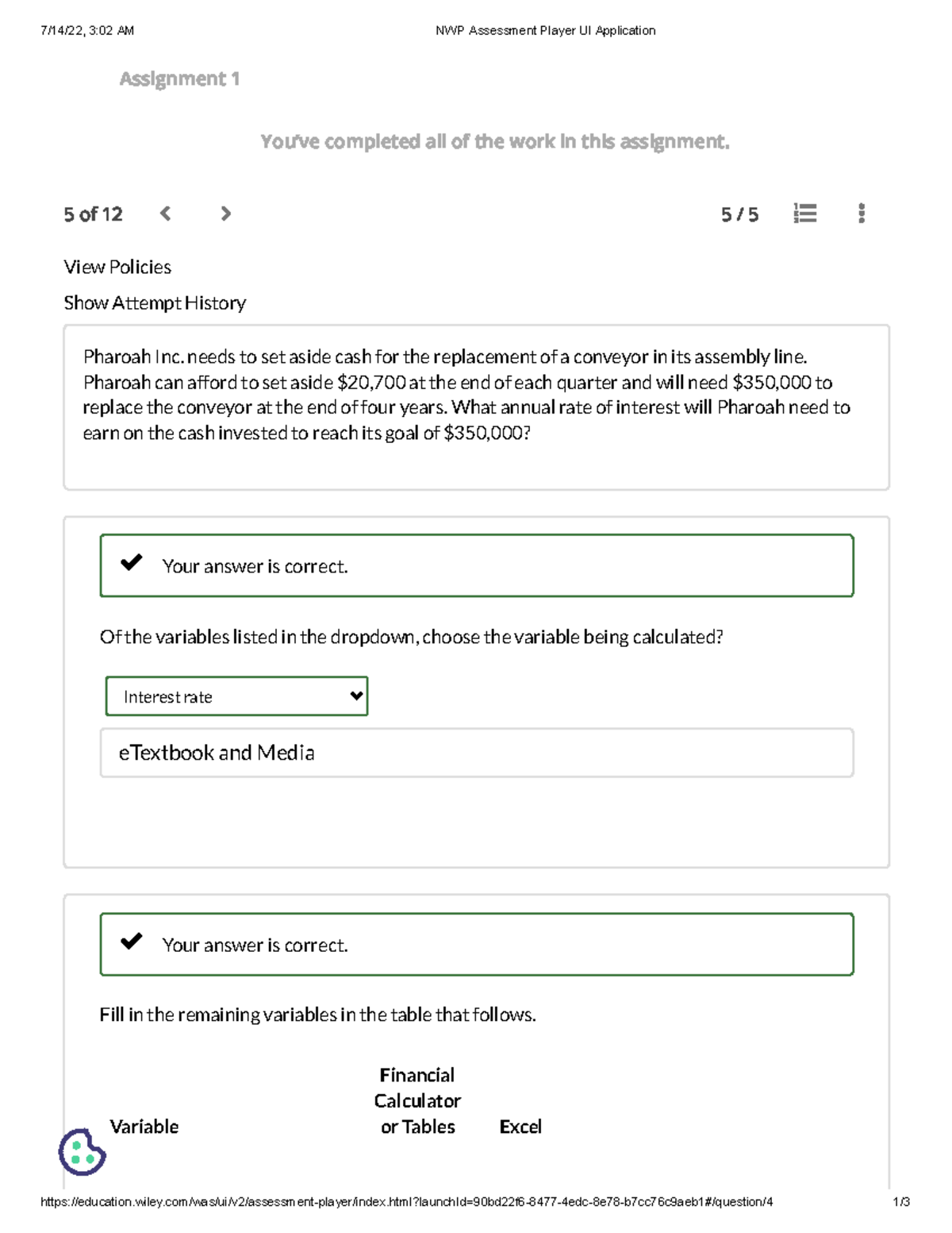 Wiley plus assignment 1, q5 - 7/14/22, 3:02 AM NWP Assessment Player UI ...