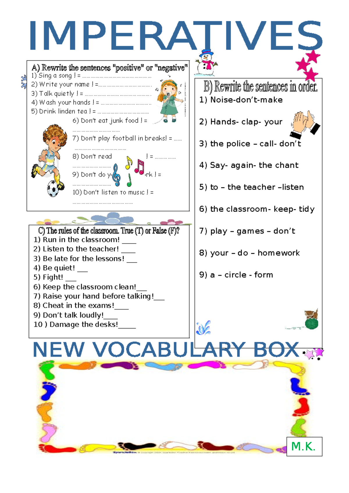 Imperatives Guide 19527 - Classroom Rules and Activities - Studocu