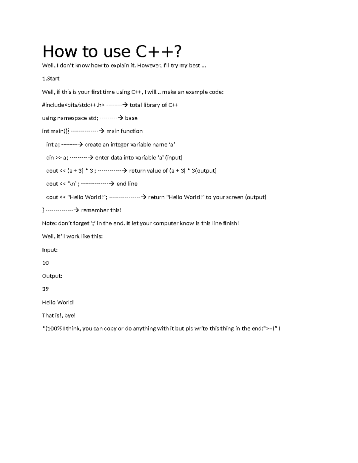 How to use C++ - Lay file codefun - How to use C++? Well, I don’t know ...