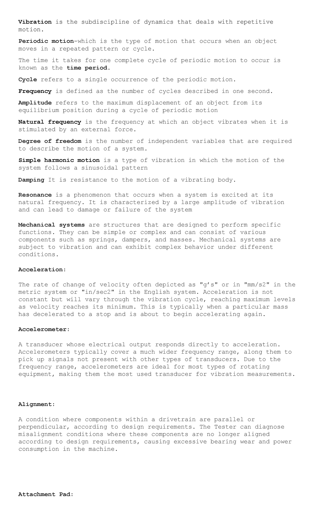Vibration Concepts and Terminology - MECH 101 Lecture Notes - Studocu