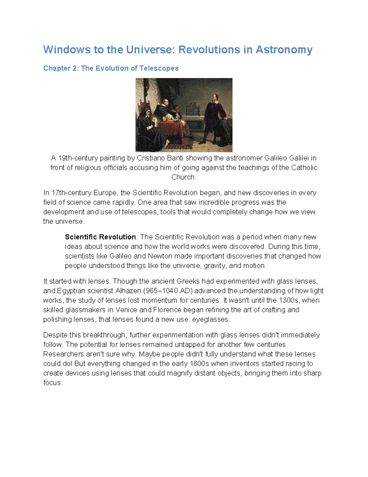 Astronomy 101: Chapter 2 - The Evolution of Telescopes and Discoveries ...