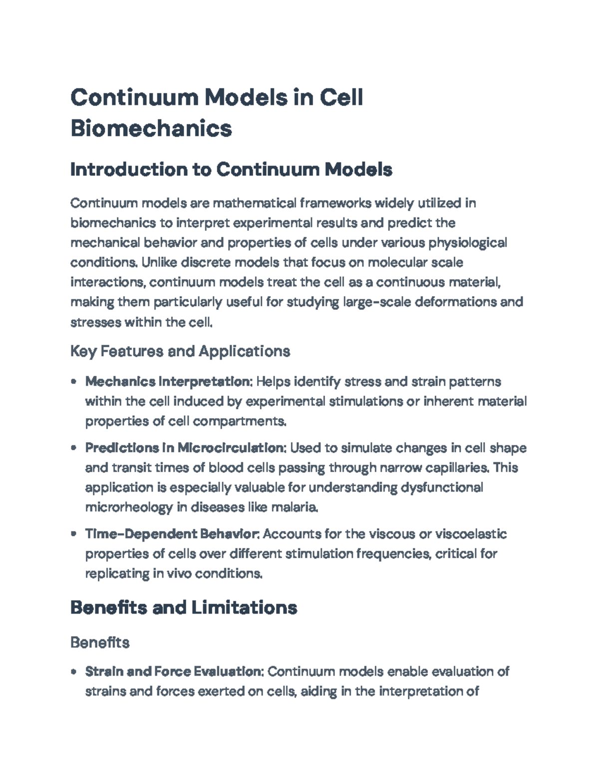 Continuum Models in Cell Biomechanics: FEM Insights & Applications ...