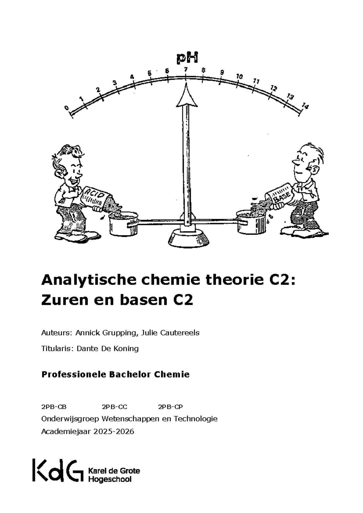 Cursus Zuren en Basen C2: Theoretische Inzichten en Evaluatie 2025-2026 ...