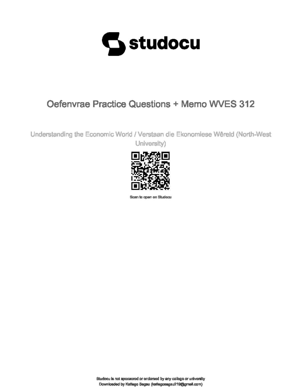 WVES 312 Practice Questions and Suggested Answers - Studocu