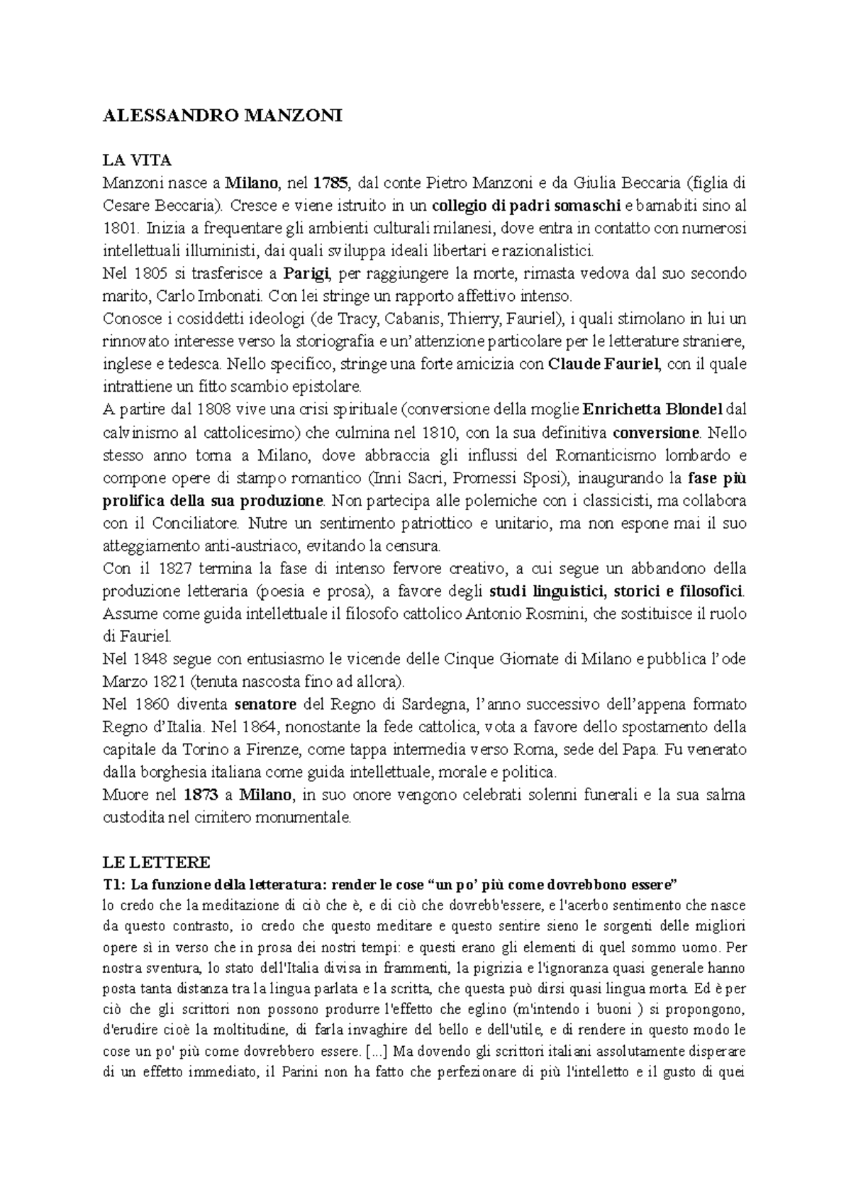 Alessandro Manzoni: Riassunti e Analisi - I Classici Nostrani (CORSO ...