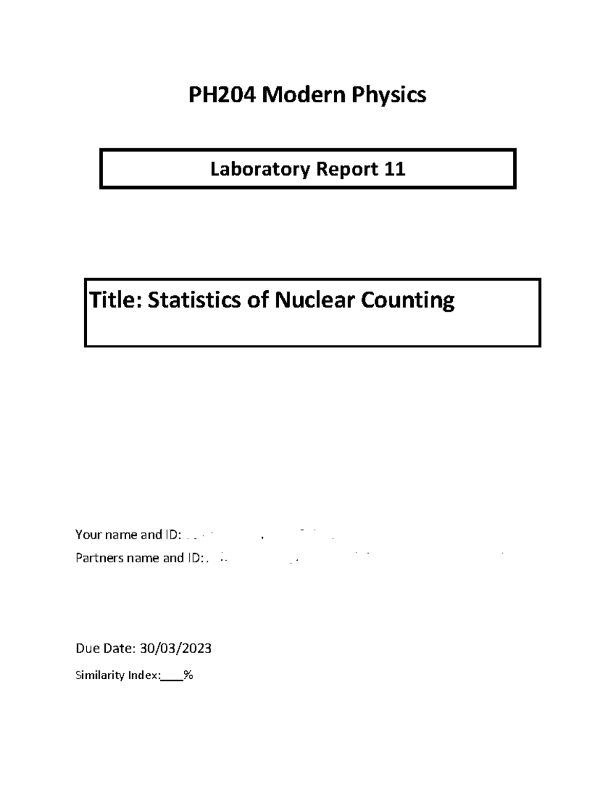 PH204 Lab11 Group 7 - Nuclear Counting Statistics Lab Report - Studocu