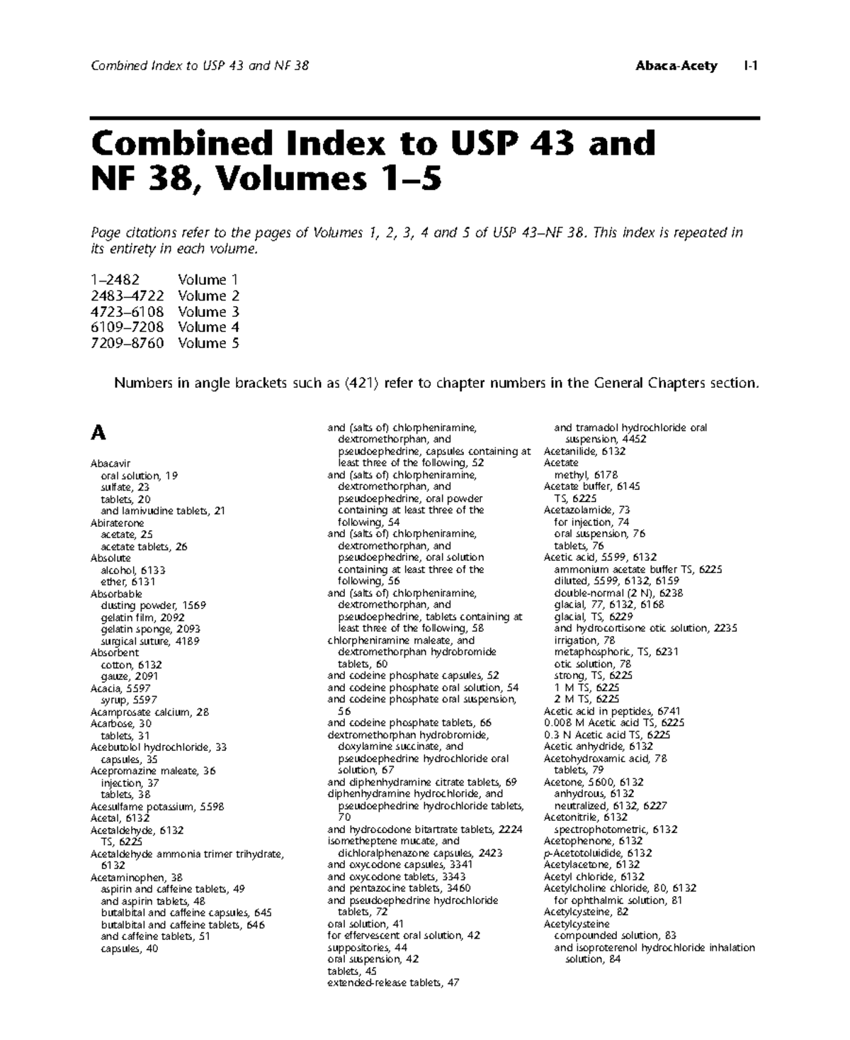 Combined Index to USP 43 and NF 38: Comprehensive Reference Guide - Studocu