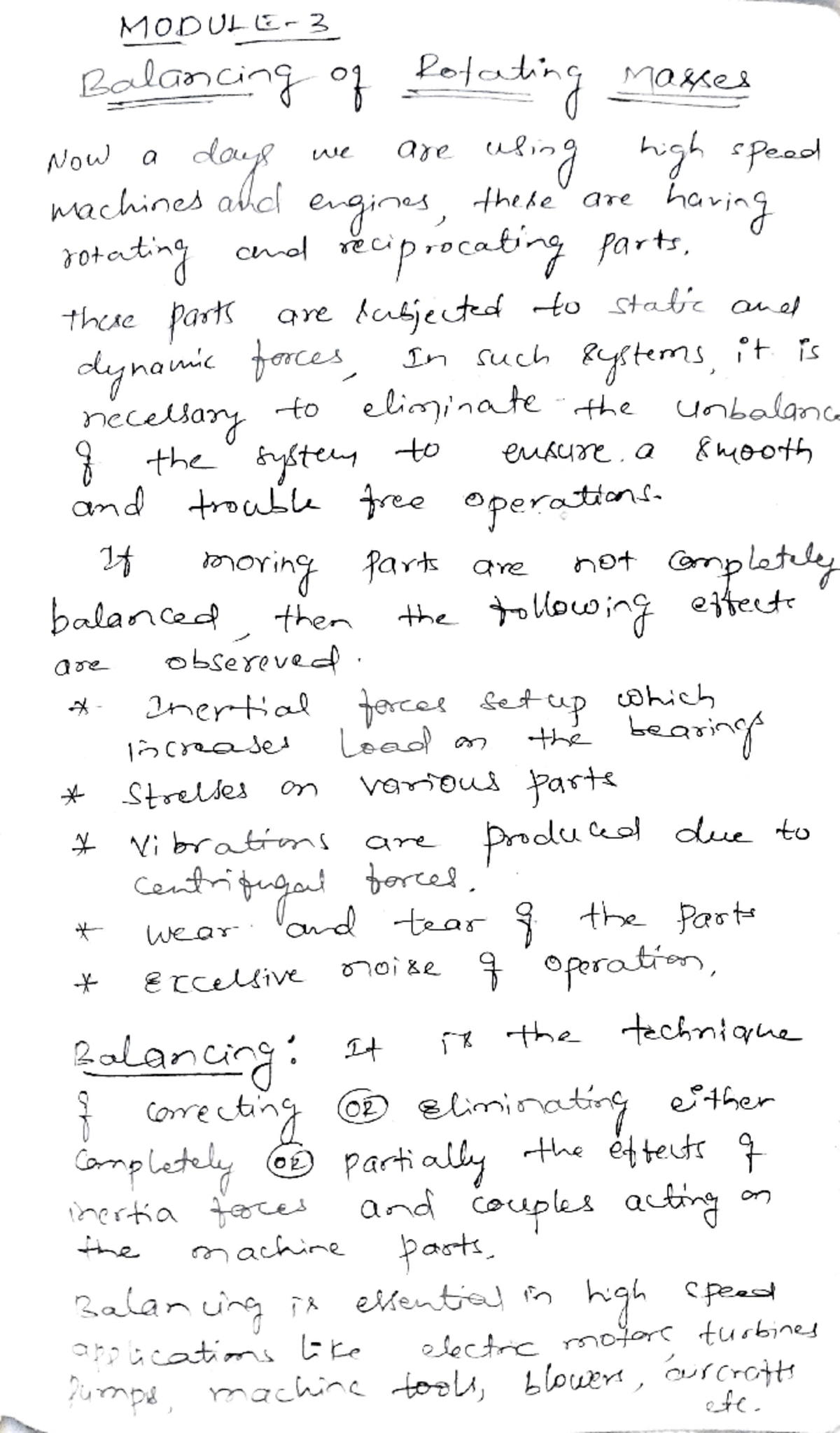 Modul E- 2 dynamic of machine - 3 Balancing of Rotating Masses Now a ...