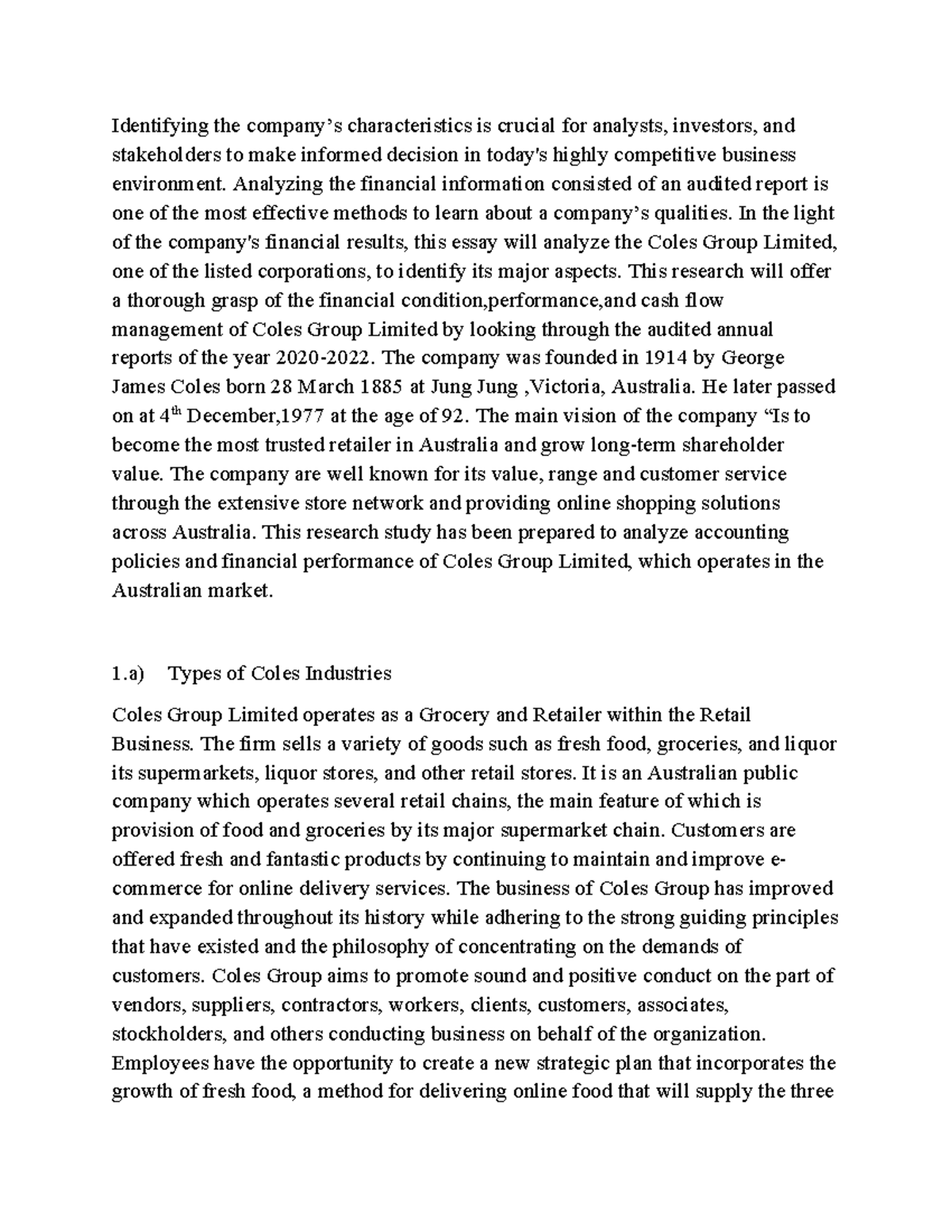 AF210 Assignment - Can be helpful - Identifying the company’s ...