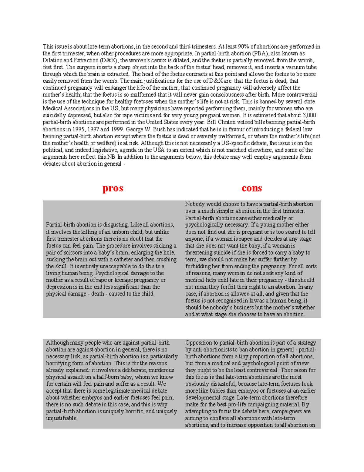 Abortion: Understanding Partial Birth Procedures and Controversies ...