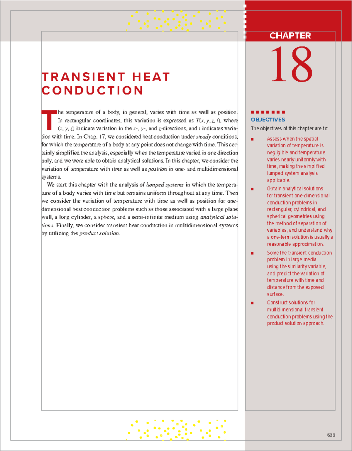 C18 Transient Heat Conduction: Analysis and Solutions - Studocu