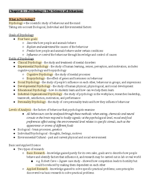 Ch1 - Psychology Chapter 1 Practice Test Questions - Chapter 1 1 ...