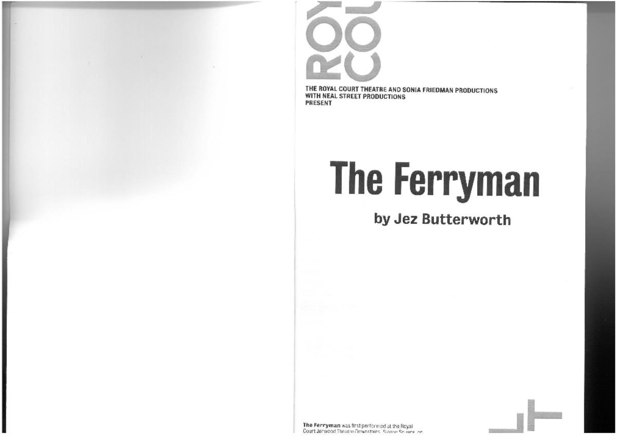 The Ferryman (THEA 300): Jez Butterworth's Script Analysis and Insights ...