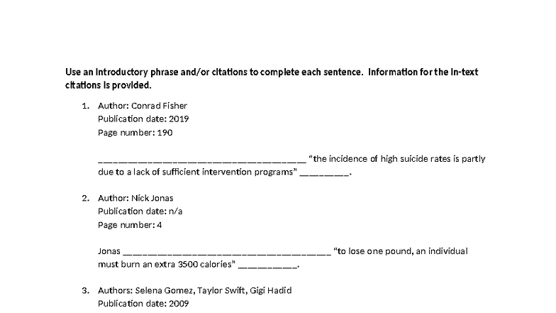Week 6 Tutorial Activity - APA In-Text Citations Guide - Studocu