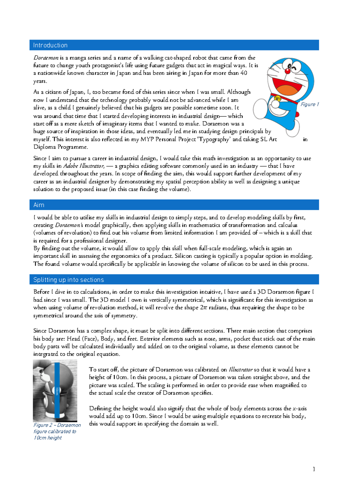 Doraemon: Volume Calculation & Graphic Modeling (Math HL Investig ...