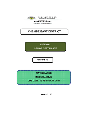 Grade 12 final mapwork task 2023 - SEKHUKHUNE SOUTH DISTRICT MAPWORK ...