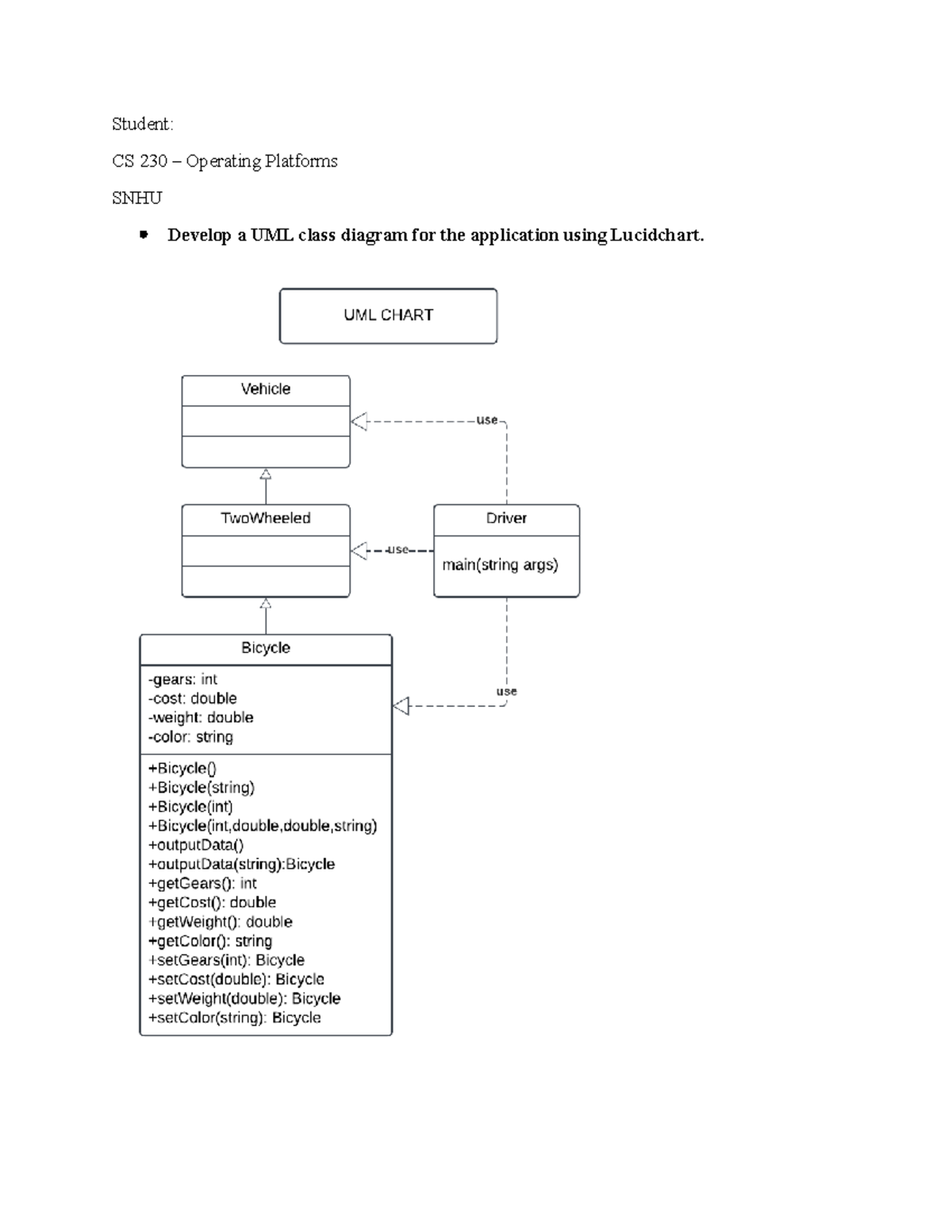 CS 230 UML Class Diagram Assignment for Operating Platforms - Studocu