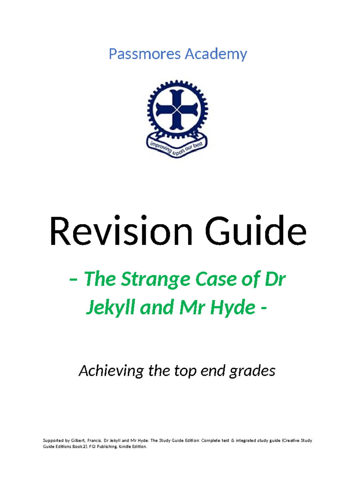 Grade 9 Revision Notes: The Strange Case of Dr Jekyll and Mr Hyde - Studocu