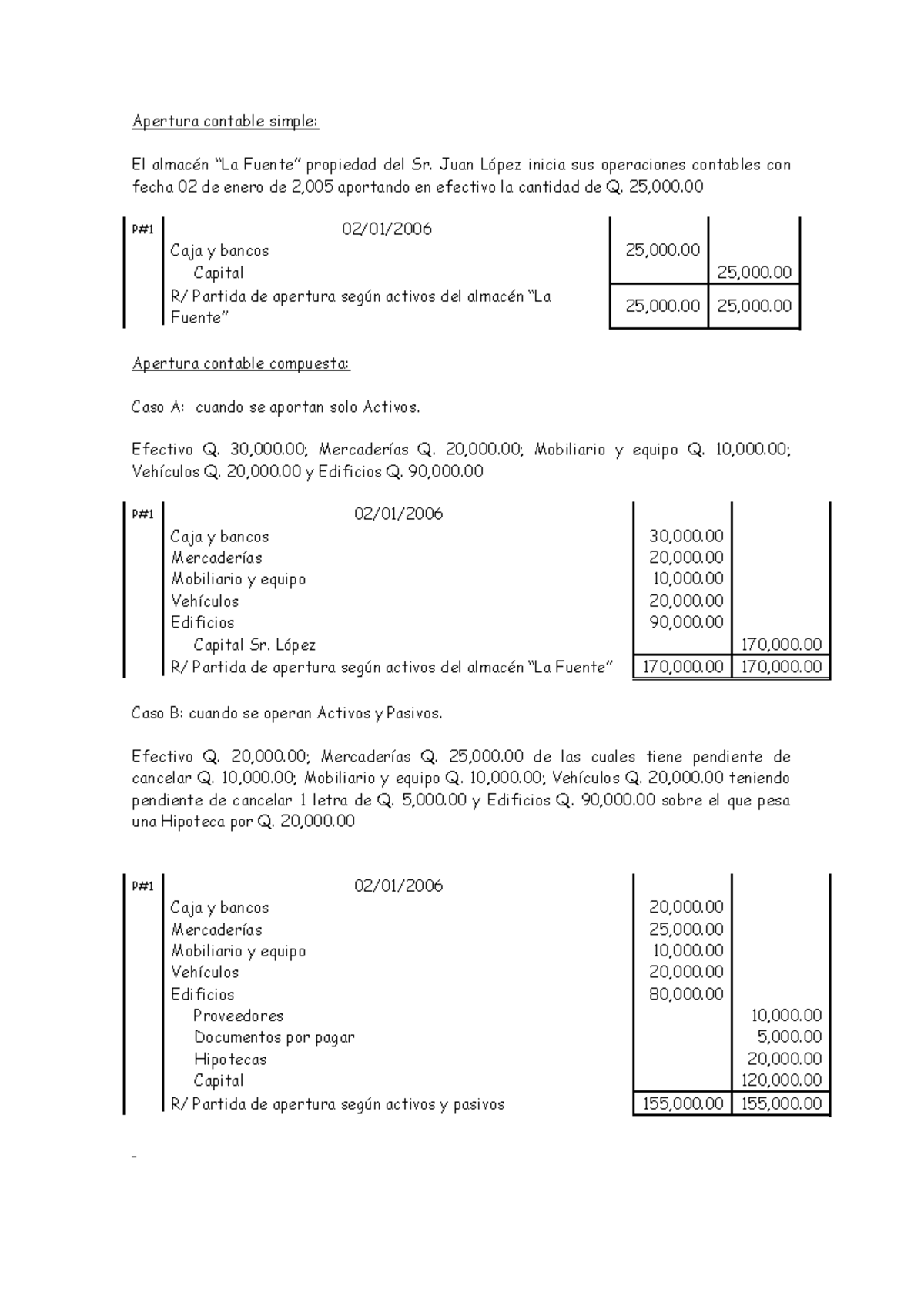 Aperturas Contables: Ejemplos de Partidas de Apertura para Sociedades ...