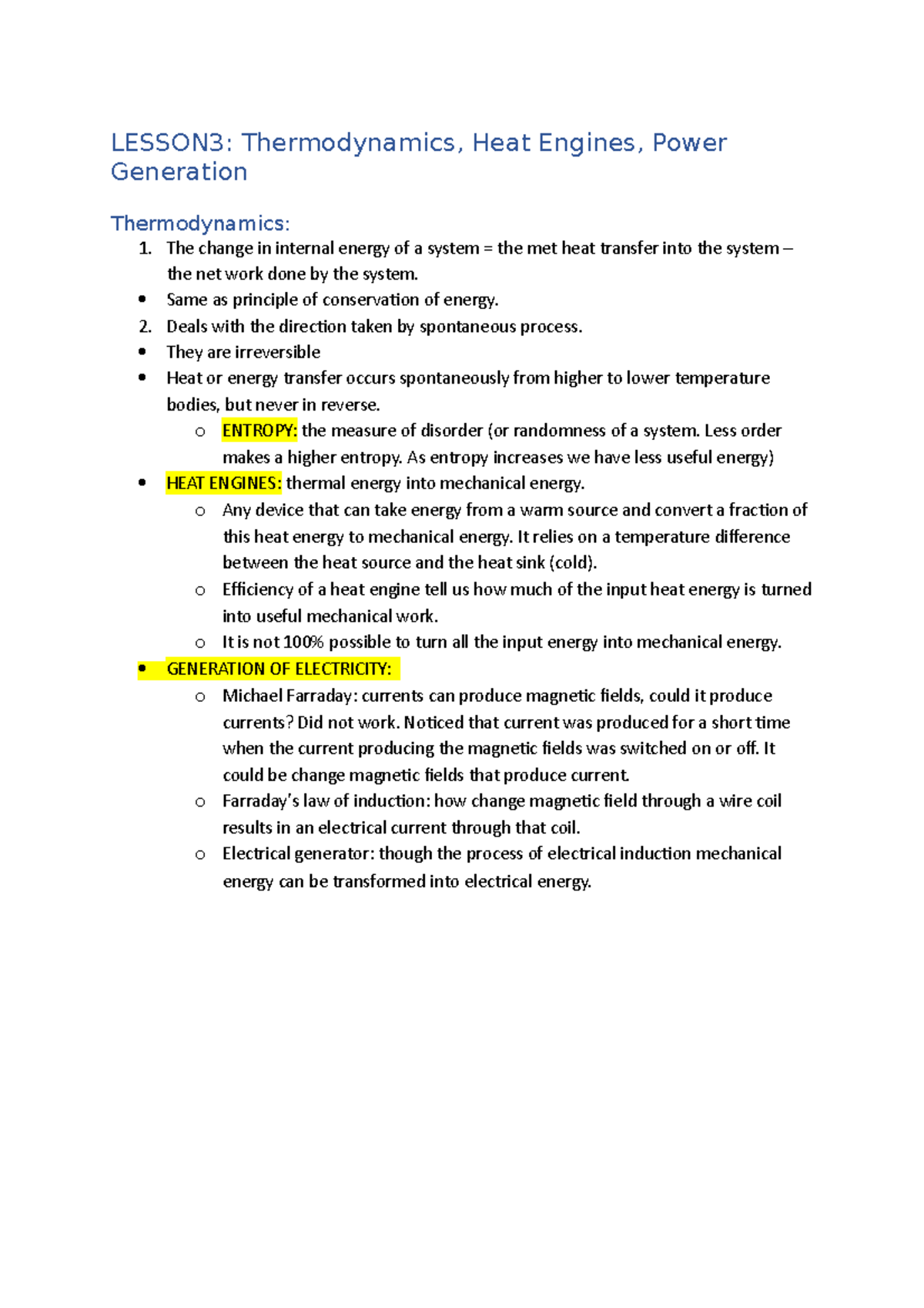 Lesson 3 - PHYS 273 ONLINE LECTURE - LESSON3: Thermodynamics, Heat ...