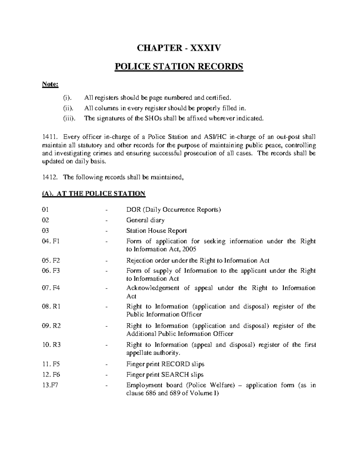 Chapter 34: Comprehensive Overview of Police Station Records - Studocu