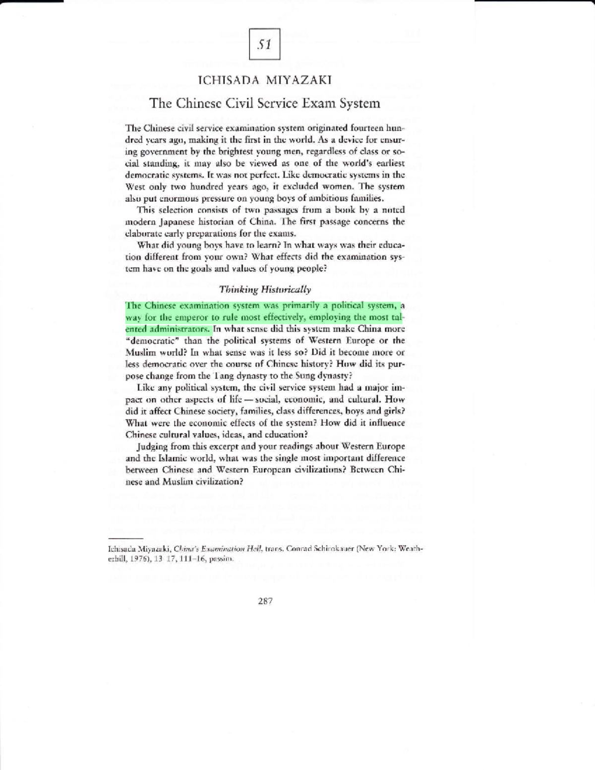 The Chinese Civil Service Exam System: Historical Overview and Analysis ...