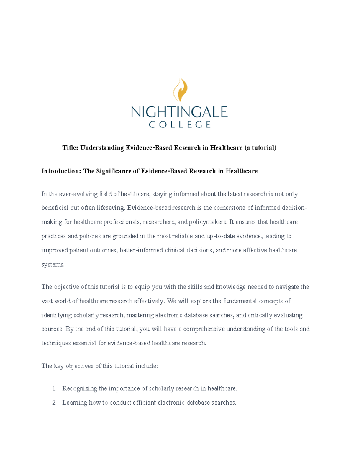 BSN 435 Tutorial: Mastering Evidence-Based Research in Healthcare - Studocu