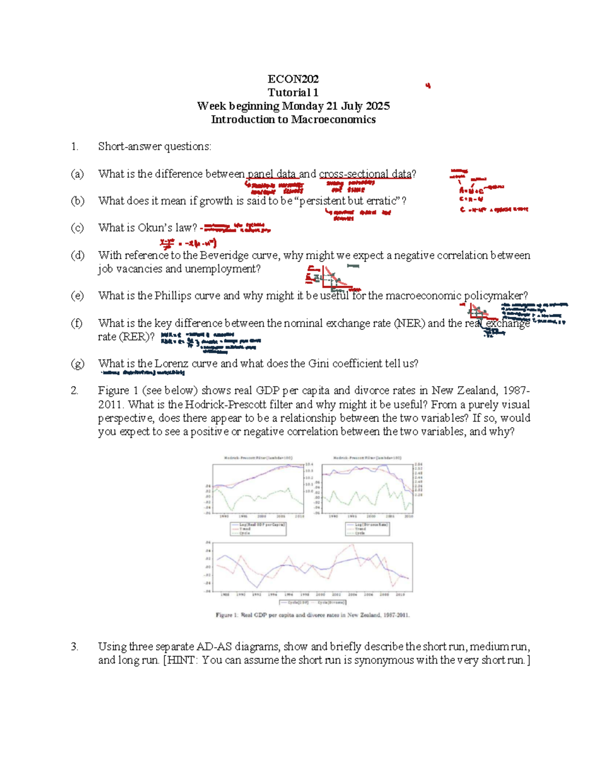 ECON202 Tutorial 1: Intro to Macroeconomics Questions & Concepts - Studocu