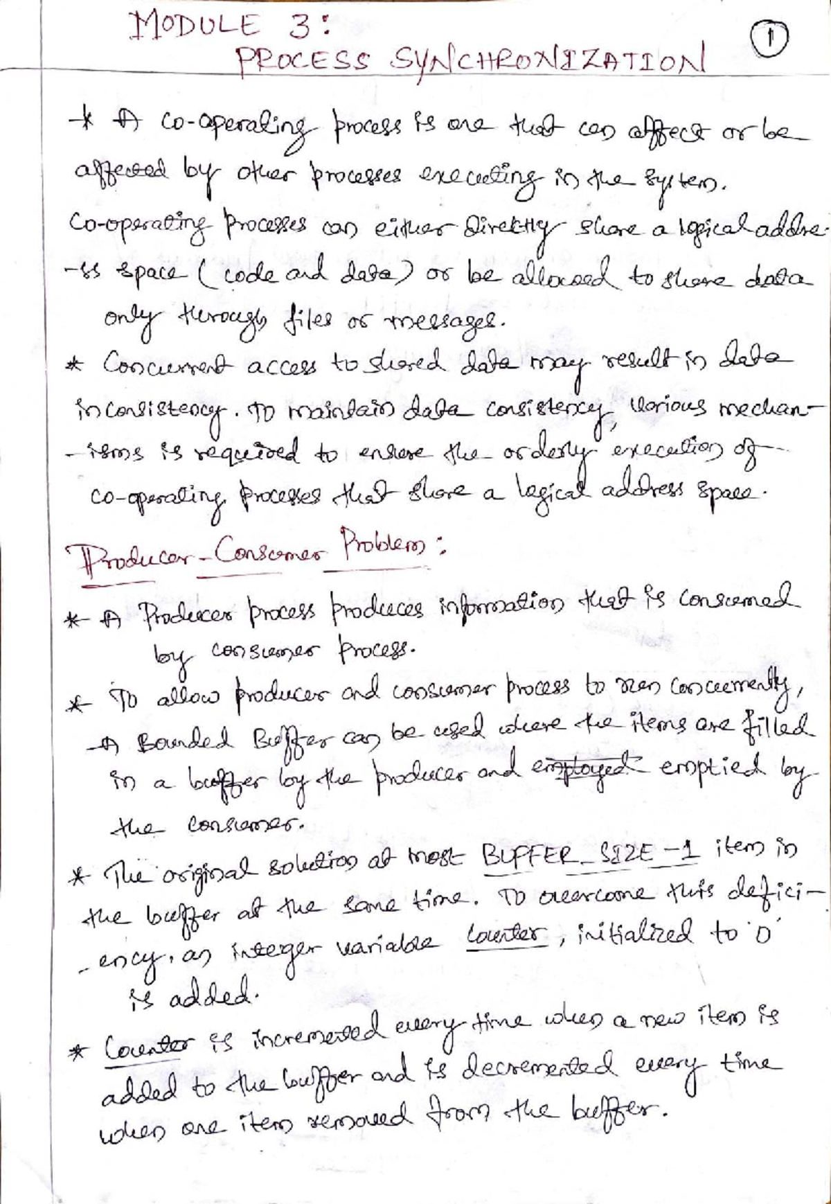 MODULE 3: PROCESS SYNCHRONIZATION AND DEADLOCKS - Studocu