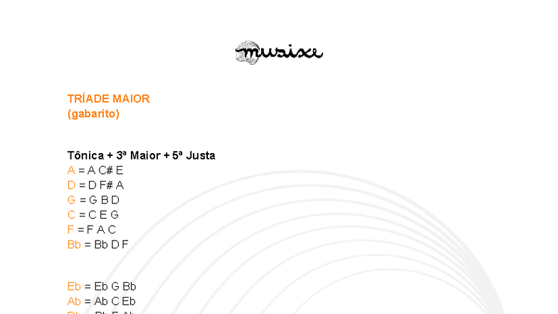 Triade maior gabarito - musica, trisdes, teoria musical - Música ...