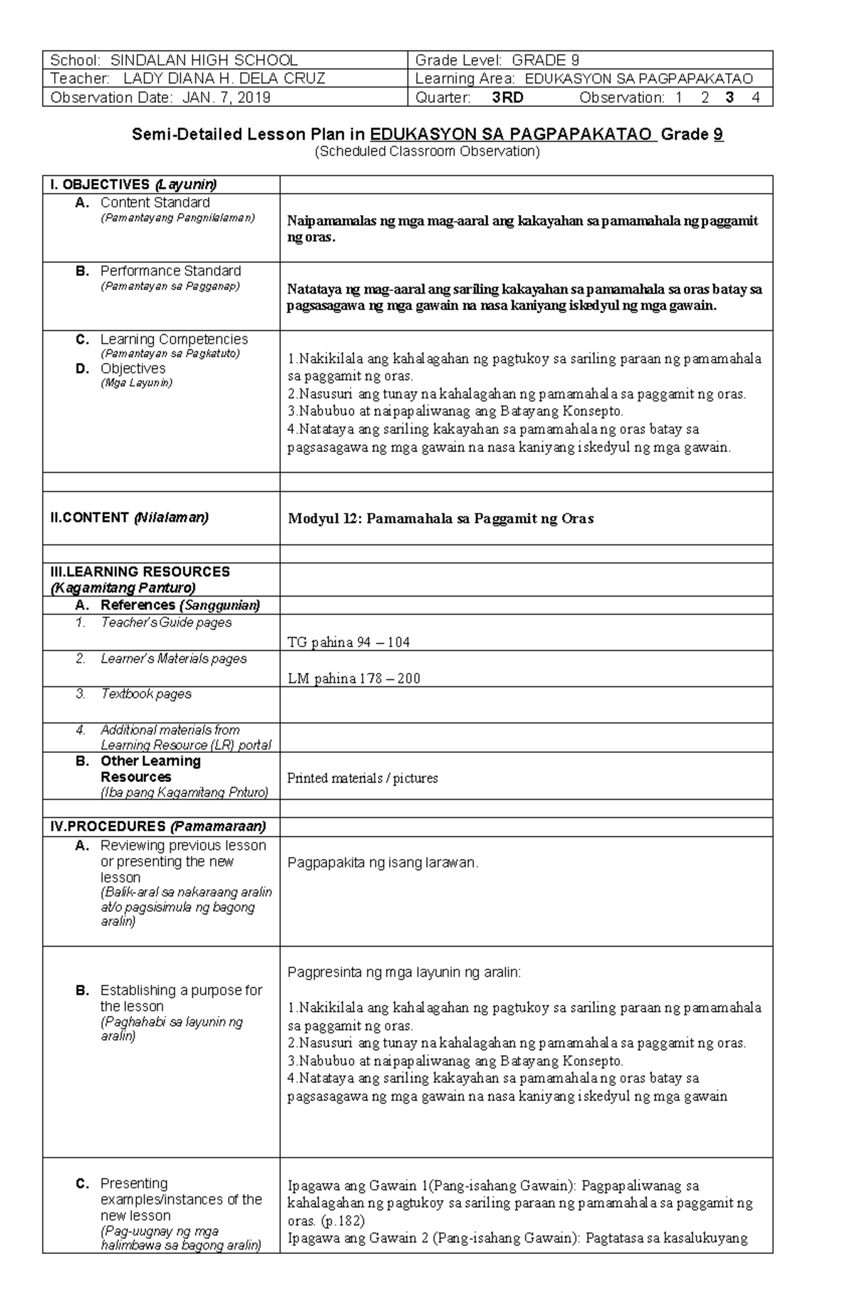 444542076 Template 3 Semi Detailed Lesson Plan Template - School ...