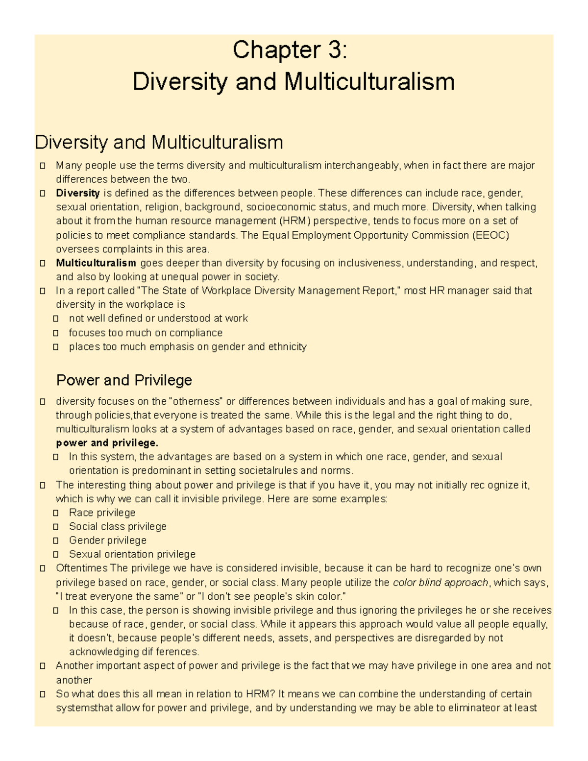 Ch 3 Diversity and Multiculturalism - Chapter 3: Diversity and ...