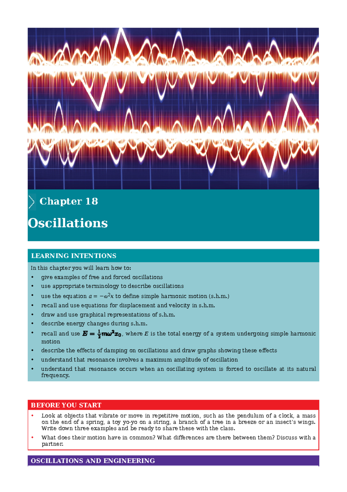 Chapter 18: Oscillations - Understanding Simple Harmonic Motion (SHM ...