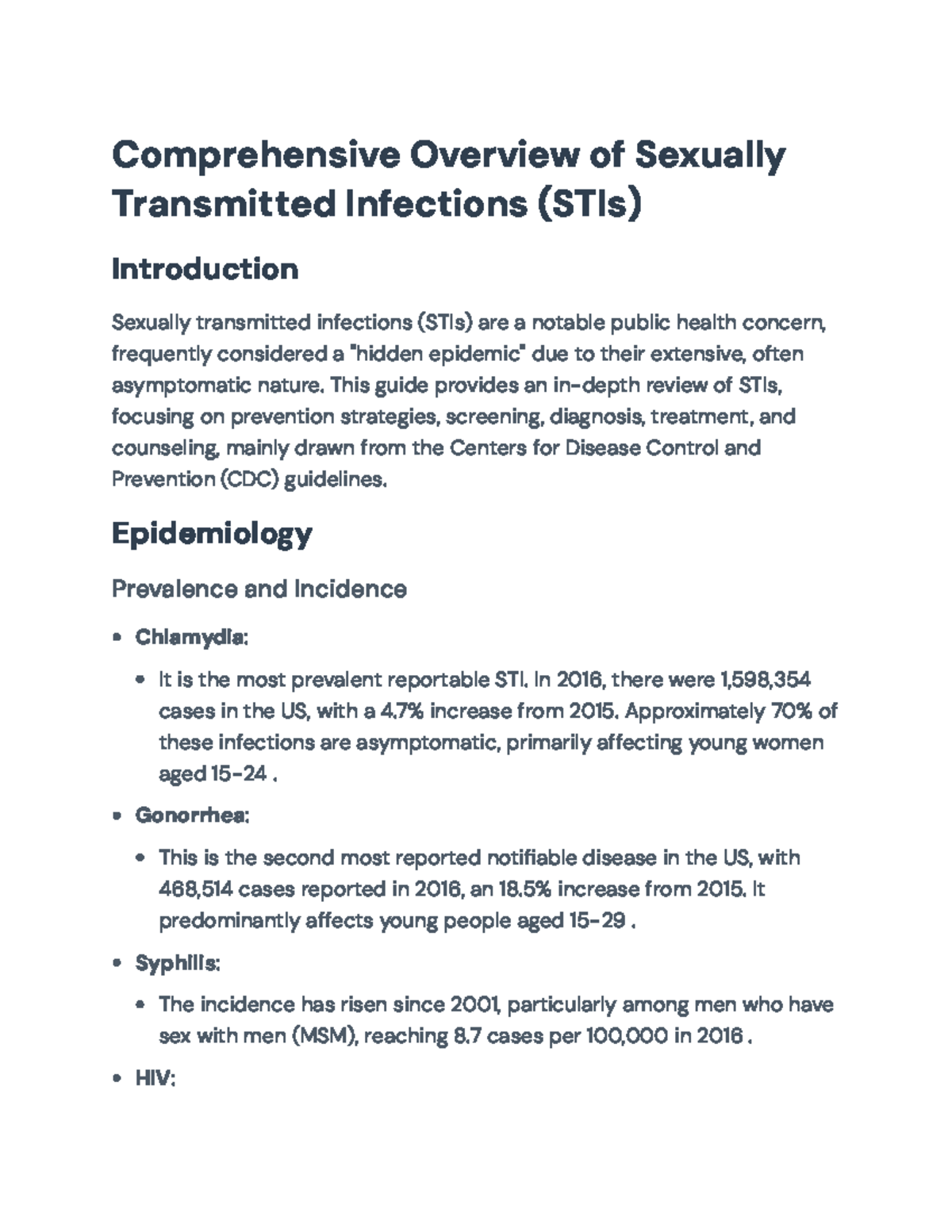 Comprehensive Guide on STIs: Prevention, Treatment, & Counseling (CDC ...