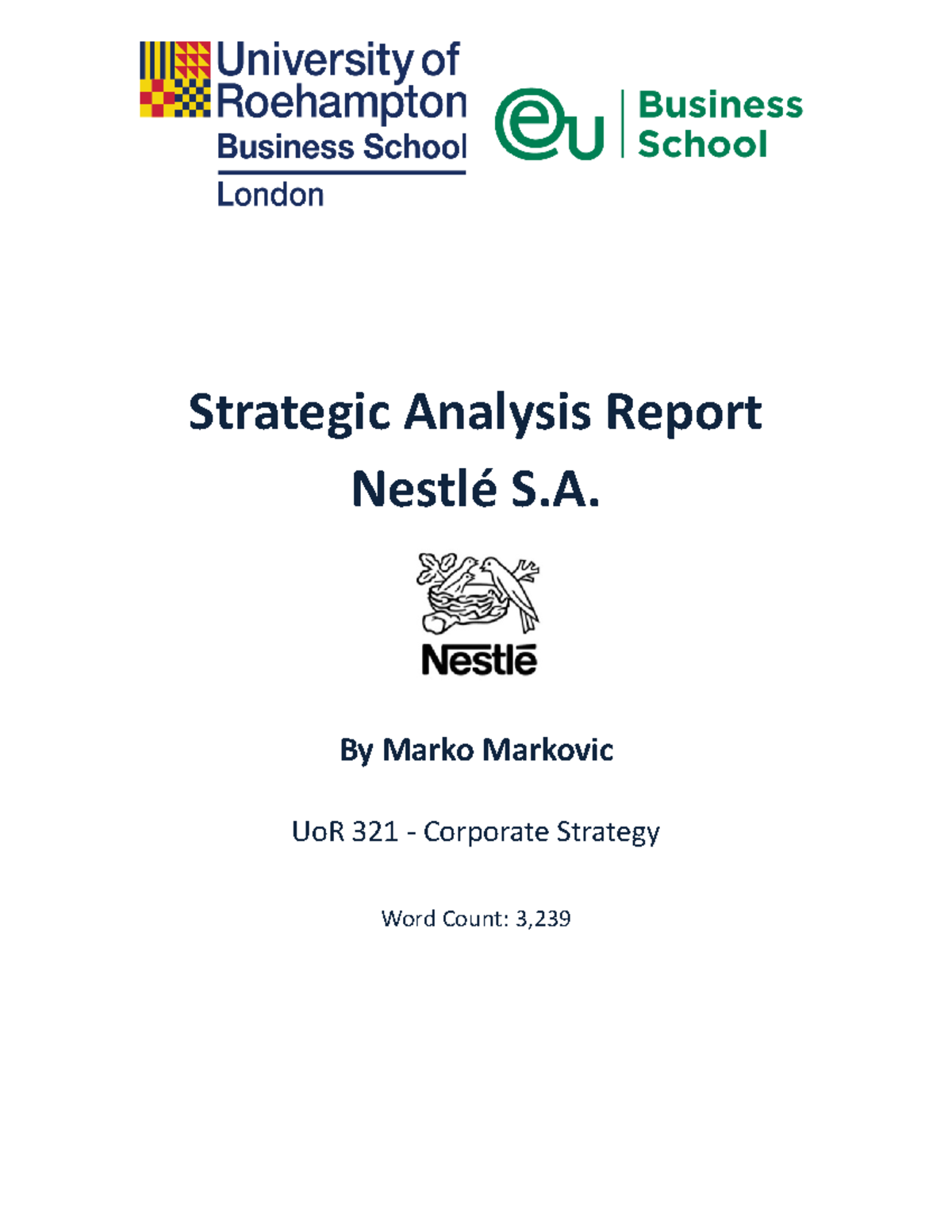 Strategic Analysis Report - Strategic Analysis Report Nestlé S. By ...