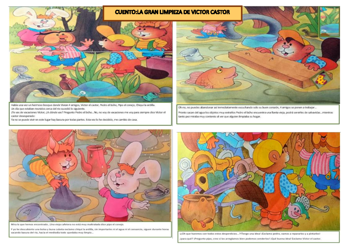 Cuento: La Gran Limpieza de Víctor Castor y Amigos - Studocu
